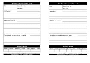Music Practice Diary Template